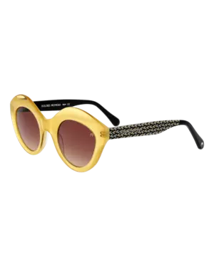 DOLORES PROMESAS Mustard Cat Eye Trend Glasses With Leaf Print