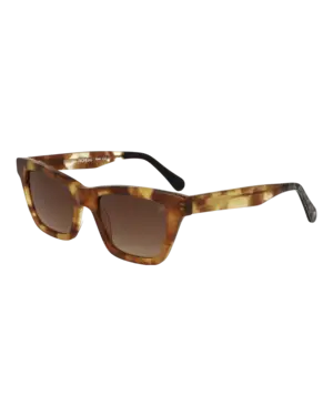 DOLORES PROMESAS Gold / Black Havana Beak Trend Glasses With Butterfly Print - Gold/black