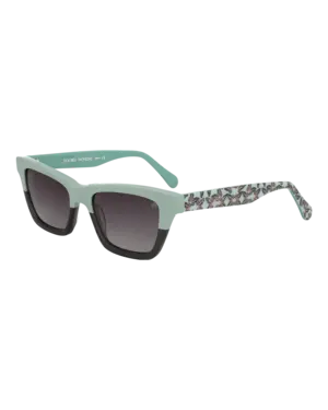 DOLORES PROMESAS Blue / Black Black, Turquoise Butterfly Patterned Beveled Spectacle With Peak Trend - Blue/black