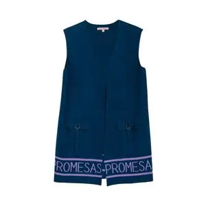 DOLORES PROMESAS Promises Long Vest - Blue