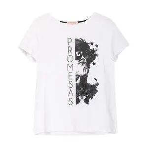 DOLORES PROMESAS Illustrated T-shirt Promises - White