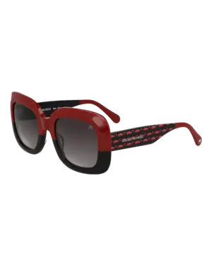 DOLORES PROMESAS Black / Brown Black And Burgundy Square-cut Glasses With Chameleon Print - Black/brown