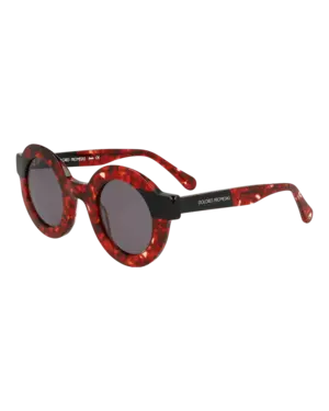 DOLORES PROMESAS Black / Red Havana Round Cut Glasses Red And Black - Black/red