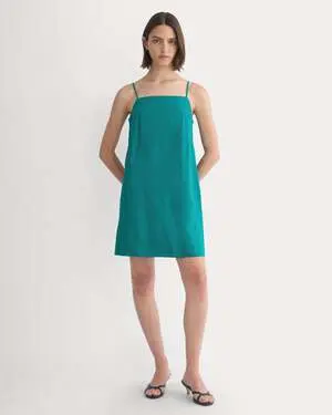 Everlane Mini Shift Dress, Stretch Linen Size - Everglade