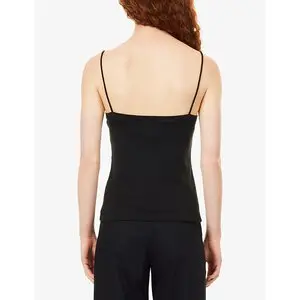 ST. AGNI Square-neck Stretch-rib Cotton Vest Top