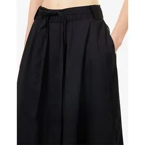 ME+EM Belted A-line Cotton-blend Maxi Skirt