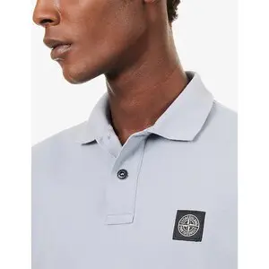 Stone Island Logo-patch Stretch-cotton Polo Shirt