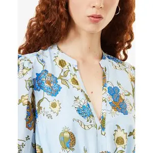 ME+EM Floral Print Cotton Midi Dress