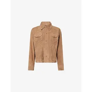 FRAME The Suede Utility Leather Jacket - Chai