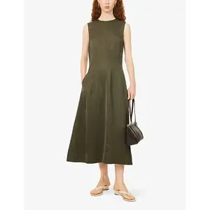 TWP Sleeveless Crew Neck Midi Dress