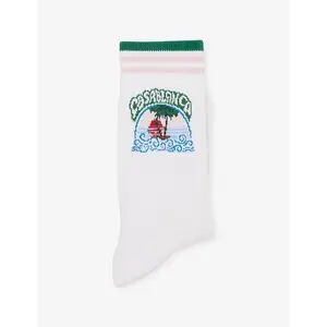 Casablanca Palm Tree Emblem Crew Socks