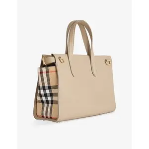 Burberry Cotswolds Check Small Leather Tote Bag