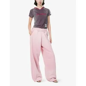 JADED LONDON Striped Wide-leg Cotton Jogging Bottoms