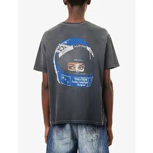 DUKE + DEXTER Alpine Formula One Logo Cotton T-shirt