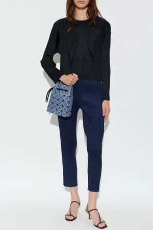 Issey Miyake Pleated Short Sleeve Top