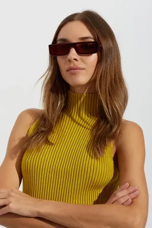 Alaïa Geometric Acetate Sunglasses