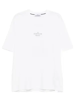 Stone Island Regular Fit T-shirt With 'archivio' Print - White