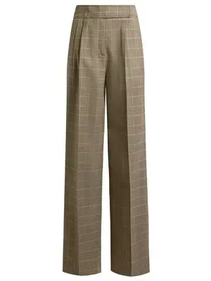Etro Stretch Wool Pants With Houndstooth Pattern - Brown