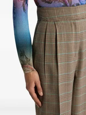 Etro Stretch Wool Houndstooth Pants