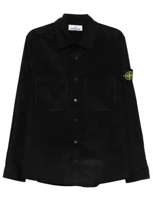 Stone Island Cotton Velvet Shirt Jacket - Black