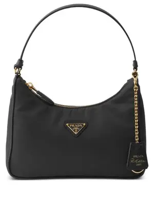 Prada Mini Re-edition 2005 Bag In Re-nylon And Saffiano - Black