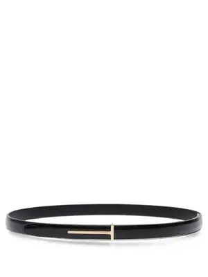 TOM FORD Slim T Belt In Brushed Leather - Black