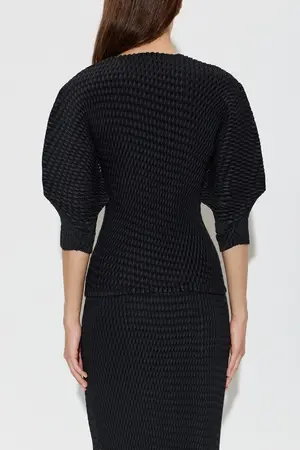 Issey Miyake Pleated Short-sleeve Top