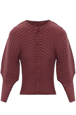 Issey Miyake Pleated Cardigan - Pink