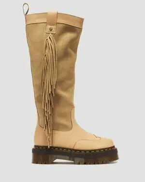 Dr. Martens Desert Rodeo Quad Hi Leather & Suede Boots - Tan