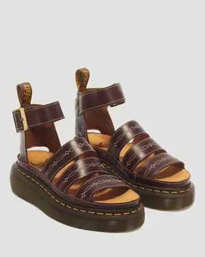 Dr. Martens Clarissa Ii Quad Desert Rodeo Classic Pull Up Leather Sandals