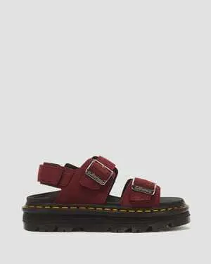 Dr. Martens Zebzag Milled Nubuck Sandals - Red