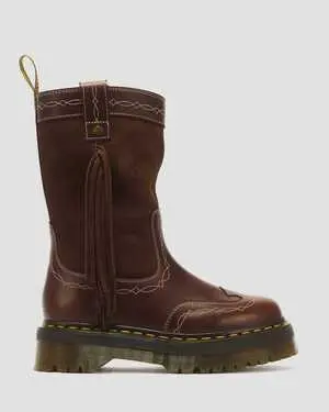 Dr. Martens Desert Rodeo Quad Mid Leather & Suede Boots - Brown