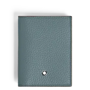 Montblanc Mini Wallet 4cc In Grain - Frosted Blue