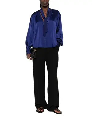 FORTE_FORTE Silk Bow-tie Shirt