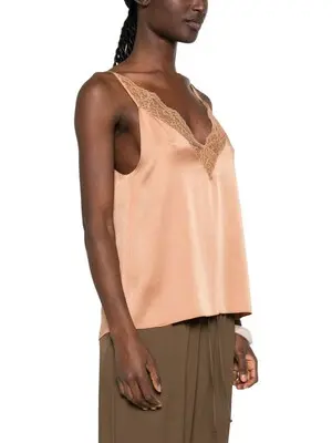 FORTE_FORTE Lace Detail V-necked Top