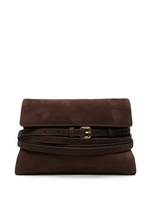 Moschino Tie Me Leather Handbag - Brown