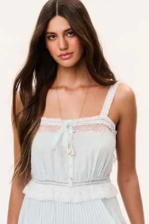 LoveShackFancy Hadlee Cotton Mini Dress With Lace Trim - Ivory