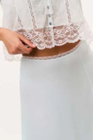 LoveShackFancy Sybel Silk Chiffon Maxi Skirt