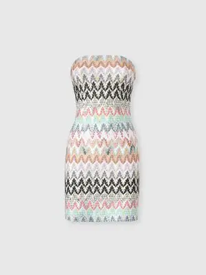 Missoni Viscose And Cotton Lamé Lace Motif Mini Dress - Multicoloured