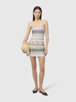 Missoni Viscose And Cotton Lamé Lace Motif Mini Dress - Multicoloured