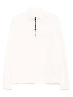 C.P. COMPANY Lightweight Fleece Half-zip Logo Sweatshirt - Black