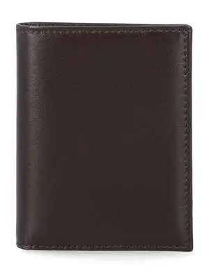 Comme Des Garçons Leather Bi-fold Wallet With Multiple Card Slots And Banknote Compartment - Marrone