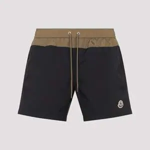 Moncler Logo Patch Swim Shorts - Black