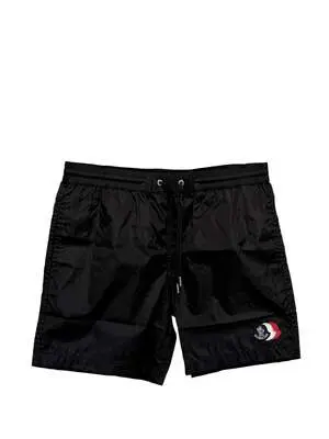 Moncler Logo Patch Swim Shorts - Black