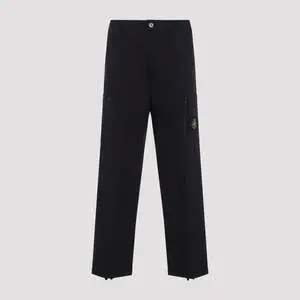 Stone Island Straight-leg Cotton Cargo Trousers - Black