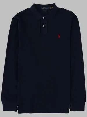 Polo Ralph Lauren Long Sleeve Cotton Polo Shirt - Blue