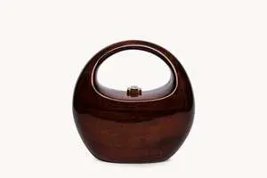 Rocio Coco Sculpted Wooden Handbag - Dark Brown