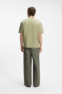 Hugo Cotton-jersey T-shirt With Blue Logo Patch