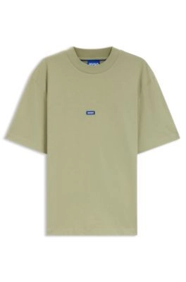 Hugo Cotton-jersey T-shirt With Blue Logo Patch