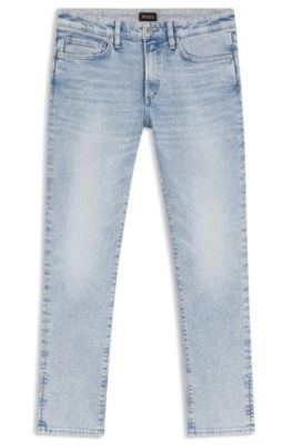 BOSS Slim-fit Jeans In Silk-blend Denim